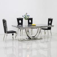 China 2m Length Luxury Marble Stainless Steel Square Dining Table OEM ODM for sale