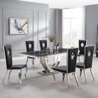 China 2m Length Luxury Marble Stainless Steel Square Dining Table OEM ODM for sale