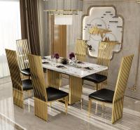 China Marble Square Dining Table Apartment Size Kitchen Table Length 1.8m/2m for sale