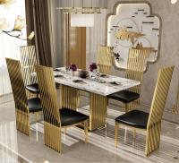 China Marble Square Dining Table Apartment Size Kitchen Table Length 1.8m/2m for sale