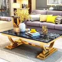 China Height 0.45M Square Marble Coffee Table With Stainless Steel Legs for sale