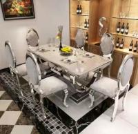 China Modern Minimalist Stainless Steel Mesh Square Dining Room Table for sale