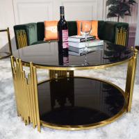 China SEDIA Circular Glass Coffee End Table For Apartment / Bar / Hotel for sale