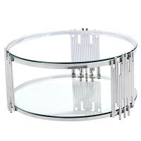 China SEDIA Circular Glass Coffee End Table For Apartment / Bar / Hotel for sale