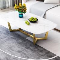 China Living Room Marble And Stainless Steel Coffee Table Height 0.45m for sale