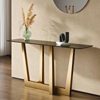 China Sleek Marble & Stainless Steel Console Tables - Modern Entryway Style for sale