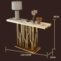 China 120cm Length Marble Narrow Entrance Console Table With Glossy Finish for sale