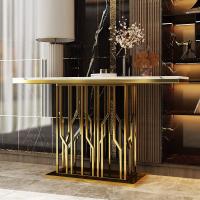 China 120cm Length Marble Narrow Entrance Console Table With Glossy Finish for sale