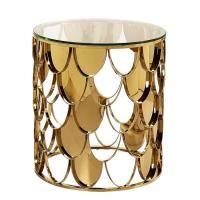 China Apartment Circular Glass Top Coffee Side Table Combination for sale