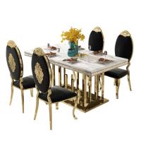 China Contemporary Marble Dining Tables With Stainless Steel Frames For Sale for sale