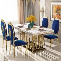 China Contemporary Marble Dining Tables With Stainless Steel Frames For Sale for sale