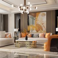 China Upscale Marble Oval Shaped White Coffee Table For Living Room for sale