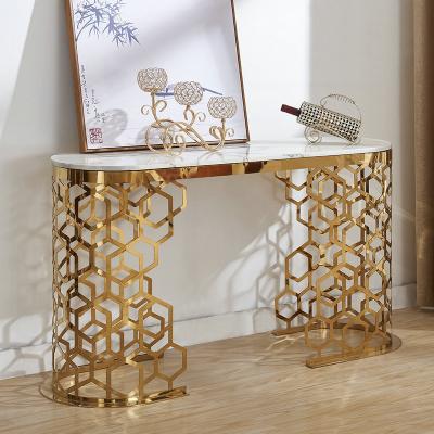 China Long Marble Entrance Console Table 120cm/150cm Customized Color for sale