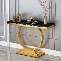 China Customized Rectangular Long Marble Top Entryway Table High 78cm for sale