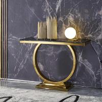 China Customized Rectangular Long Marble Top Entryway Table High 78cm for sale