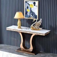China 120cm Slim Marble Entrance Console Table For Sophisticated Spaces for sale