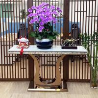 China 120cm Slim Marble Entrance Console Table For Sophisticated Spaces for sale