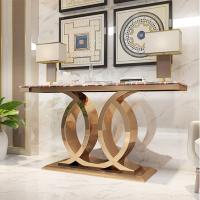 China OEM ODM Entrance Console Table Marble Top Hall Table Length 150cm for sale