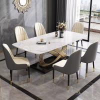 China Stylish Stainless Steel Marble Square Dining Room Table H 0.78 M for sale