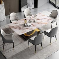 China Stylish Stainless Steel Marble Square Dining Room Table H 0.78 M for sale