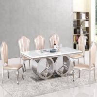 China Stainless Steel Marble Restaurant Square Dining Room Tables OEM ODM for sale