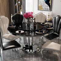 China Round Dining Room Stainless Steel Marble Tables Customized Color for sale