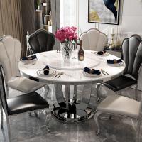 China Round Dining Room Stainless Steel Marble Tables Customized Color for sale