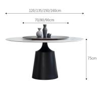China Polished Marble Round Dining Room Tables With Stainless Steel Legs for sale