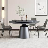 China Polished Marble Round Dining Room Tables With Stainless Steel Legs for sale