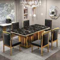 China Modern Oversize Dining Table With Marble Top For Functionality for sale