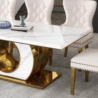 China Light Luxury Stainless Steels Square Hotel Home Table SEDIA Furniture for sale