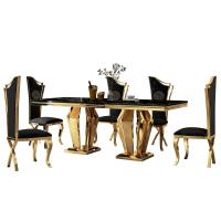 China Exquisite Stainless Steel Marble Dining Table For High-End DéCor for sale