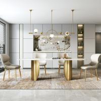 China Luxury Marble Square Dining Table, Used For Wedding Invitations for sale