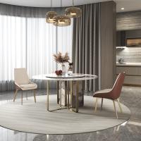 China Table Top 4CM /2CM Modern Marble Round Table With Turntable for sale