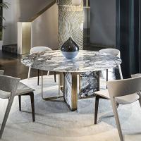 China Table Top 4CM /2CM Modern Marble Round Table With Turntable for sale