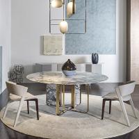 China Table Top 4CM /2CM Modern Marble Round Table With Turntable for sale