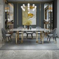 China SEDIA Marble Dining Table Chair Sets With Stainless Steel Legs for sale