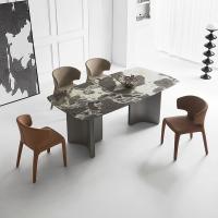 China Modern Stainless Steel Dining Tables With Marble Tops For Wholesale for sale