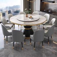 China 1.3/1.5M Width Large Functional Round Dining Room Tables With Turntable for sale