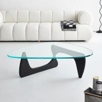 China Wooden Legs Glass Modern Coffee Table Eating Table Combination for sale
