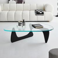China Wooden Legs Glass Modern Coffee Table Eating Table Combination for sale