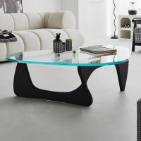 China Wooden Legs Glass Modern Coffee Table Eating Table Combination for sale