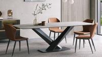 China Wholesale Stylish Stainless Steel Dining Tables With Marble Surfaces for sale