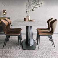 China Wholesale Stylish Stainless Steel Dining Tables With Marble Surfaces for sale