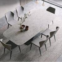 China Wholesale Stylish Stainless Steel Dining Tables With Marble Surfaces for sale