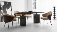 China Sleek Stainless Steel Dining Tables With Marble Tops Available For Bulk for sale