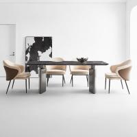 China Sleek Stainless Steel Dining Tables With Marble Tops Available For Bulk for sale