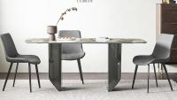 China Simple Stainless Steel Marble Villa Square Dining Room Table for sale