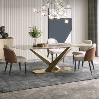 China Elegant Marble Dining Tables With Stainless Steel Legs - Bulk Orders for sale
