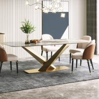 China Elegant Marble Dining Tables With Stainless Steel Legs - Bulk Orders for sale